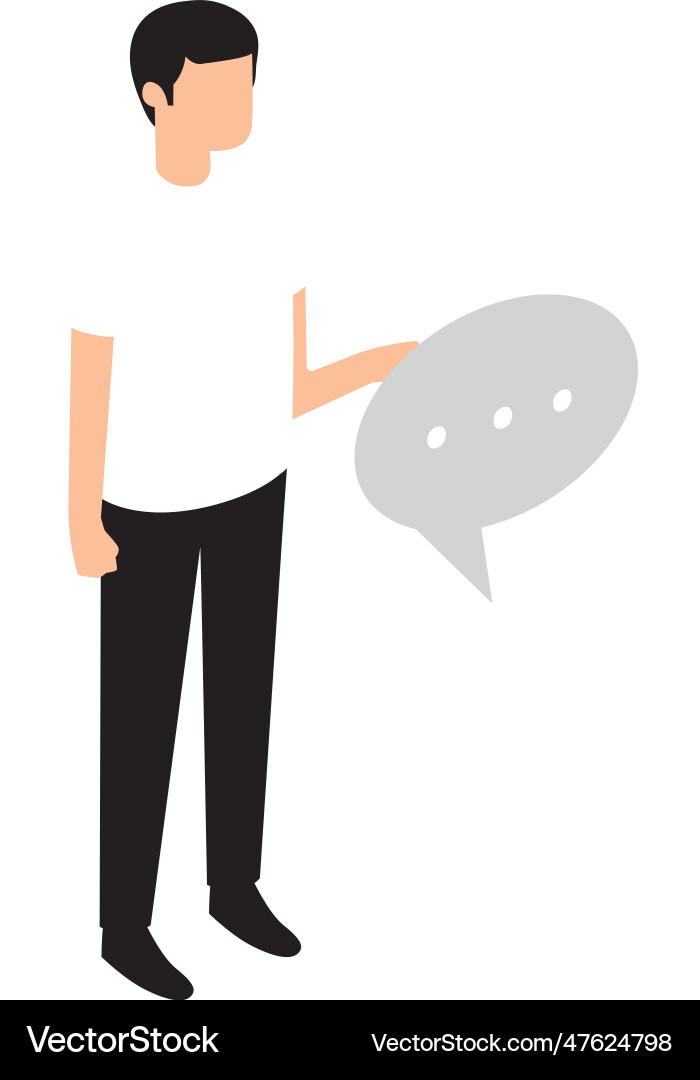 Isolated person with a chat icon Royalty Free Vector Image
