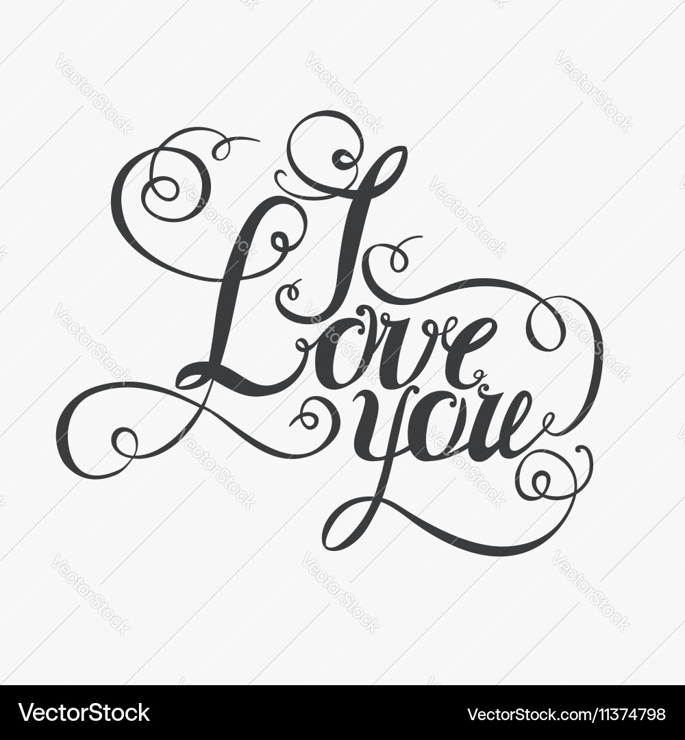 Lettering I love you Royalty Free Vector Image