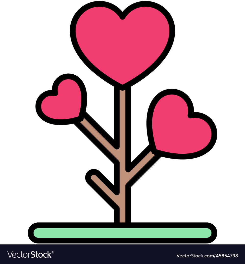 Love tree icon and heart Royalty Free Vector Image