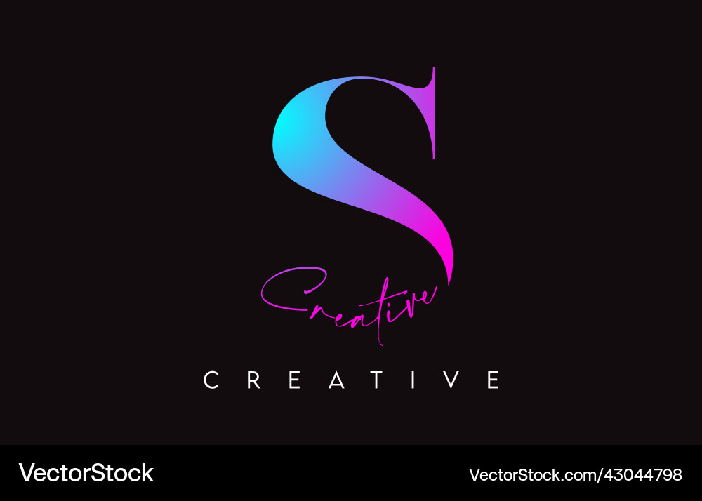 S letter design with creative cut and serif font Vector Image