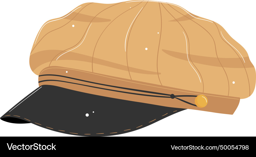 Tan detective hat with black brim classic sleuth Vector Image
