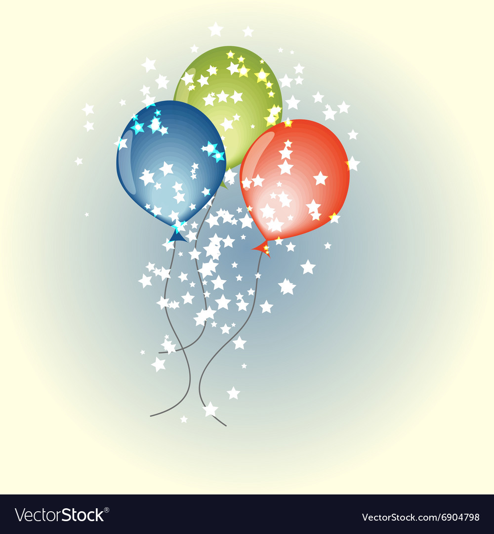 Three balloons Royalty Free Vector Image - VectorStock