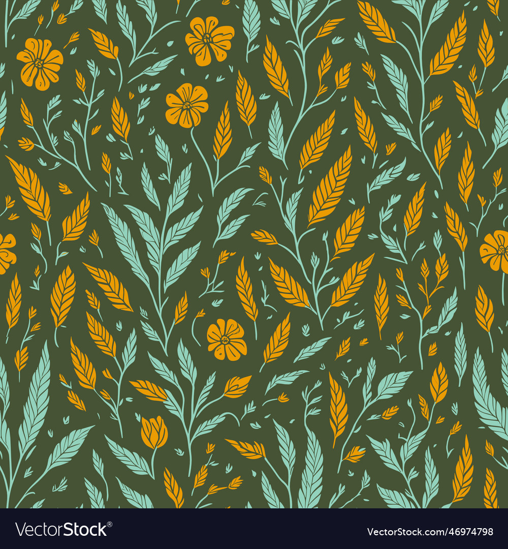 Vintage flower seamless pattern Royalty Free Vector Image