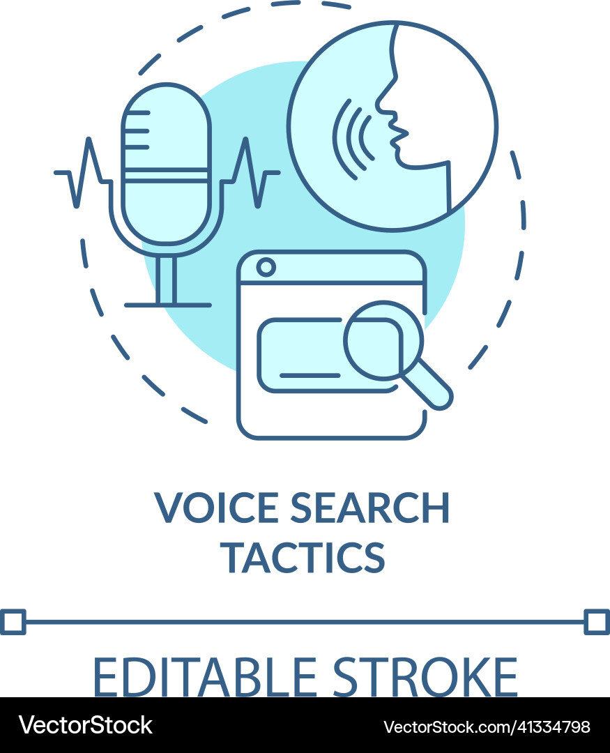 Voice search tactics turquoise concept icon Vector Image
