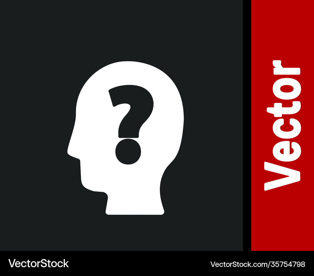 White human head with question mark icon isolated Vector Image