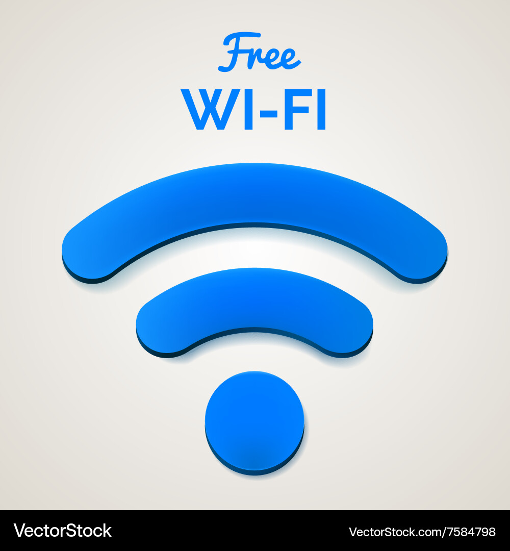 Wi-fi signal isolated free text Royalty Free Vector Image