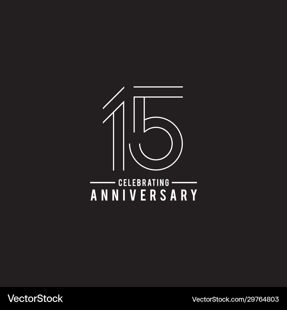 15th year celebrating anniversary emblem logo Vector Image
