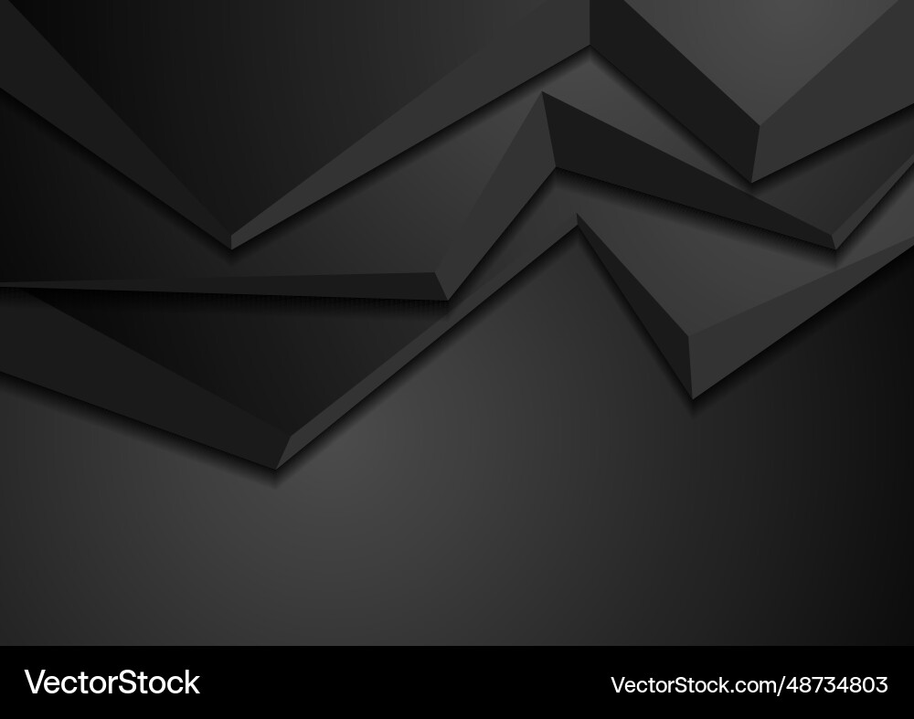 Black abstract 3d shapes corporate background Vector Image