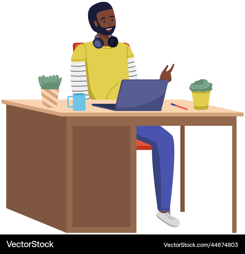 Business employees on their workspace co-worker Vector Image