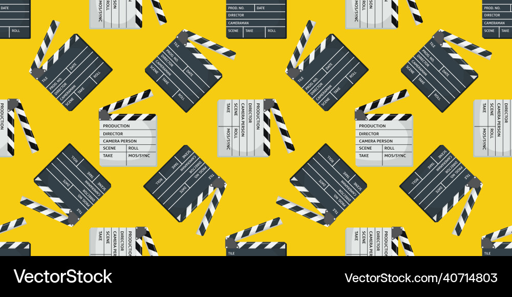 Cinema movie clapper seamless pattern your design Vector Image