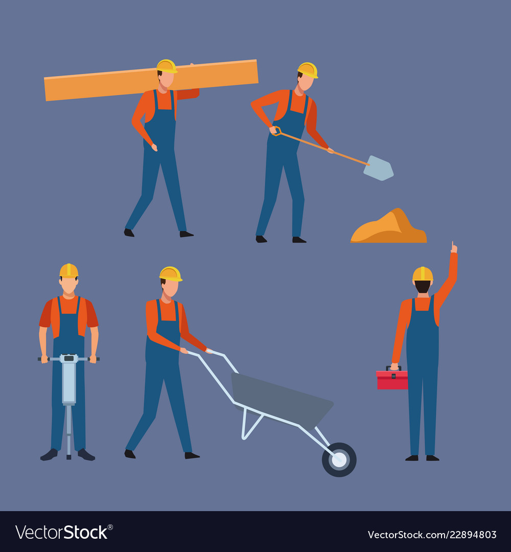 Construction set worker Royalty Free Vector Image