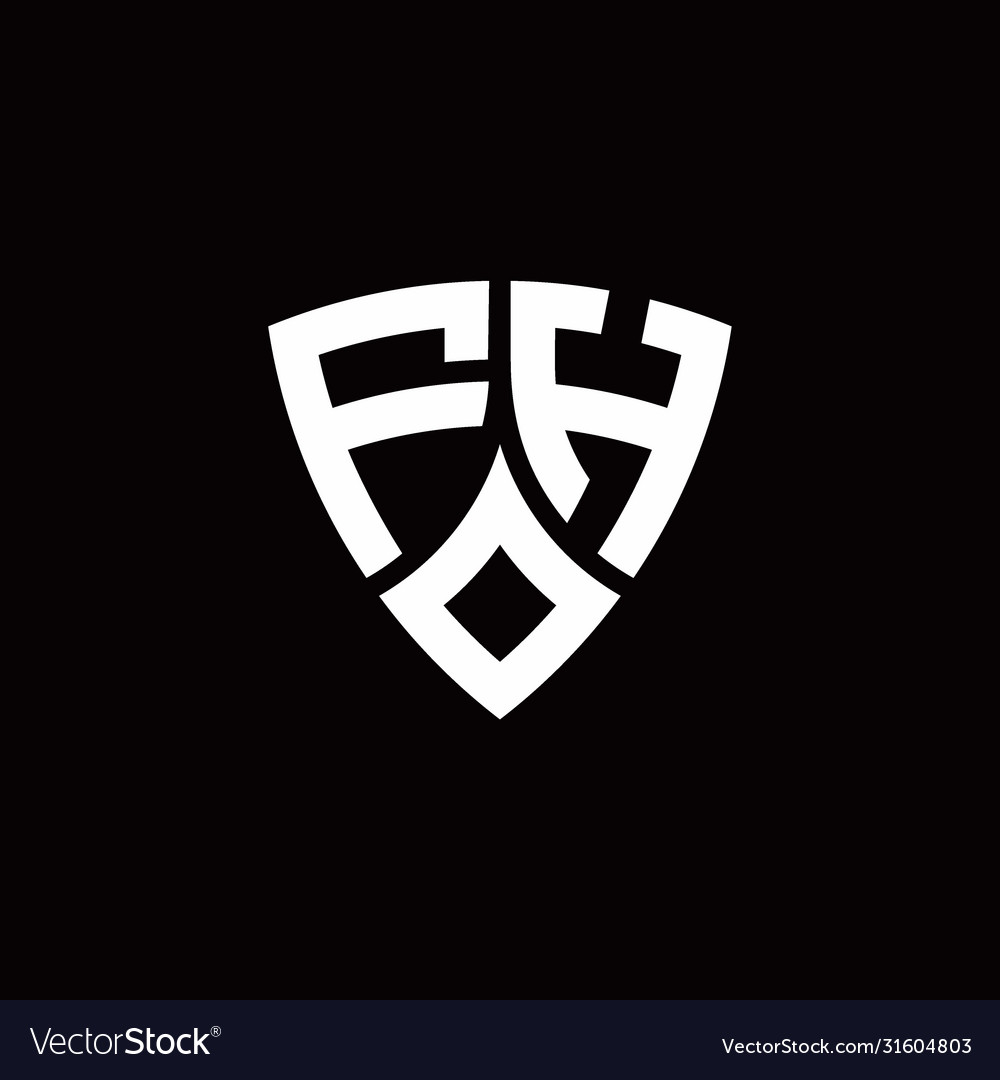 Fh monogram logo with modern shield style design Vector Image