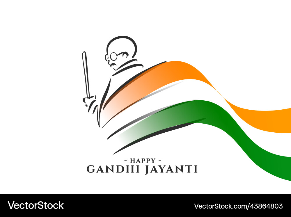 Happy 2nd october holiday template with indian Vector Image