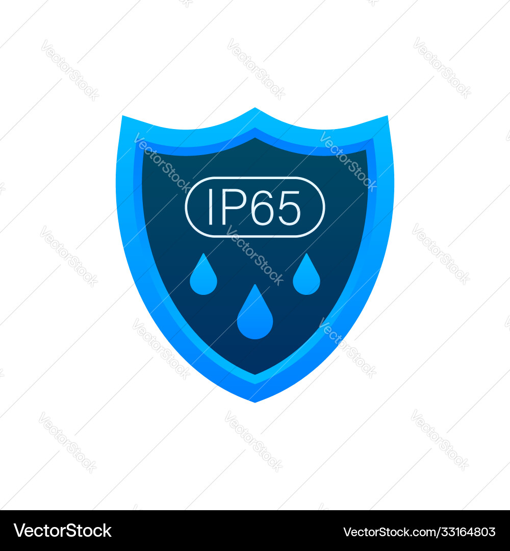 Ip65 protection standard icon safety badge Vector Image