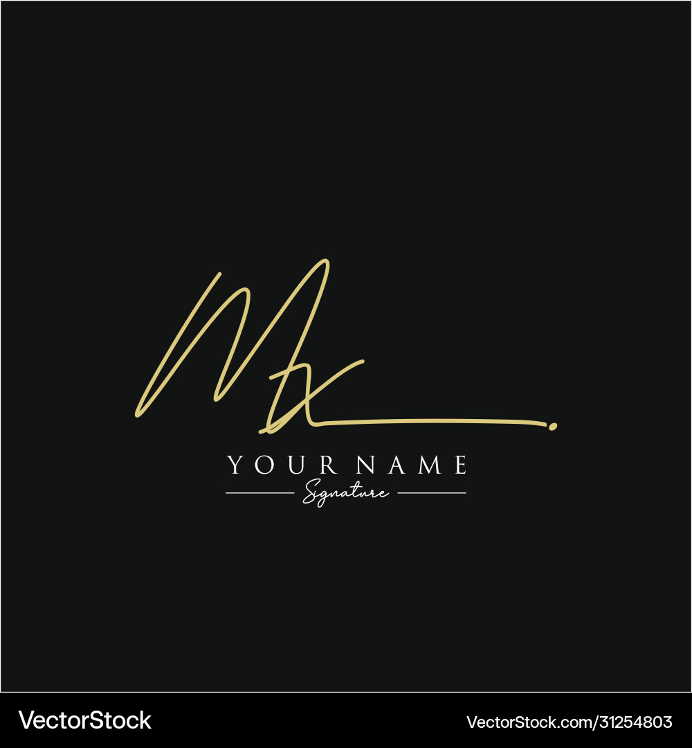 Letter mx signature logo template Royalty Free Vector Image