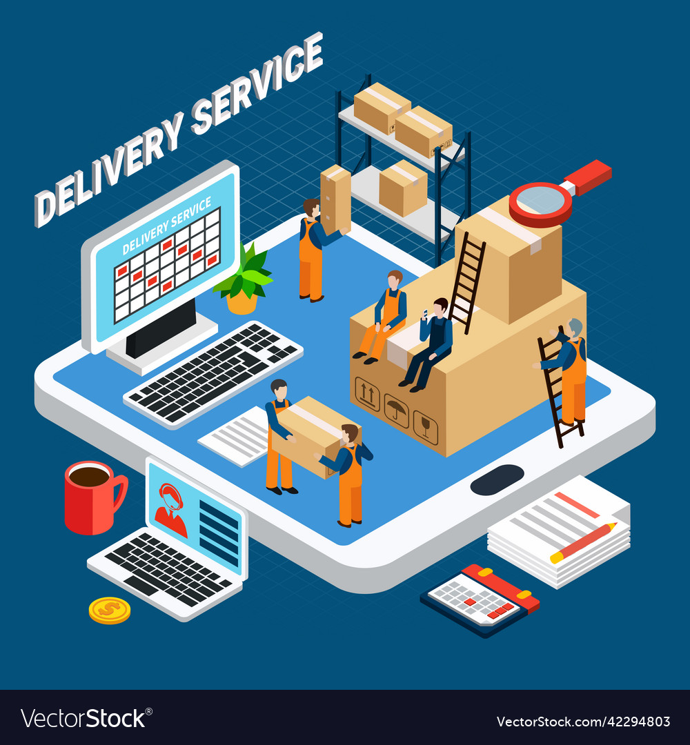 Logistics isometric concept Royalty Free Vector Image