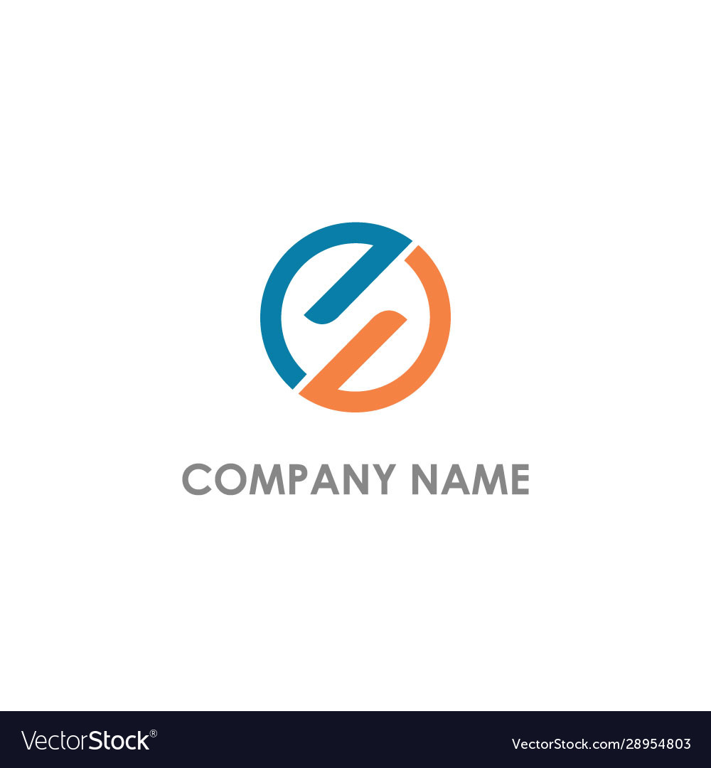 Round circle e colored logo Royalty Free Vector Image