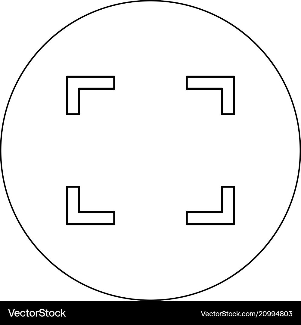 Symbol full screen icon black color in circle Vector Image