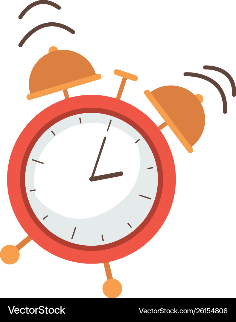 Alarm clock color red isolated icon Royalty Free Vector