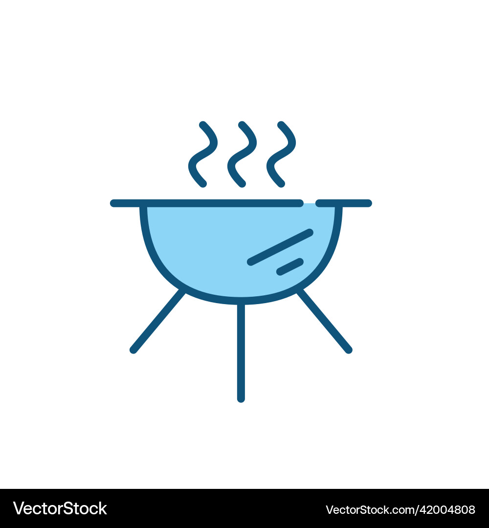 Bbq grill with smoke coming out celebration Vector Image