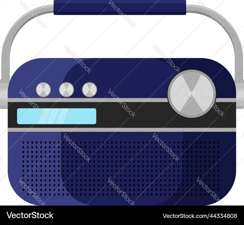 Blue radio on a white background Royalty Free Vector Image