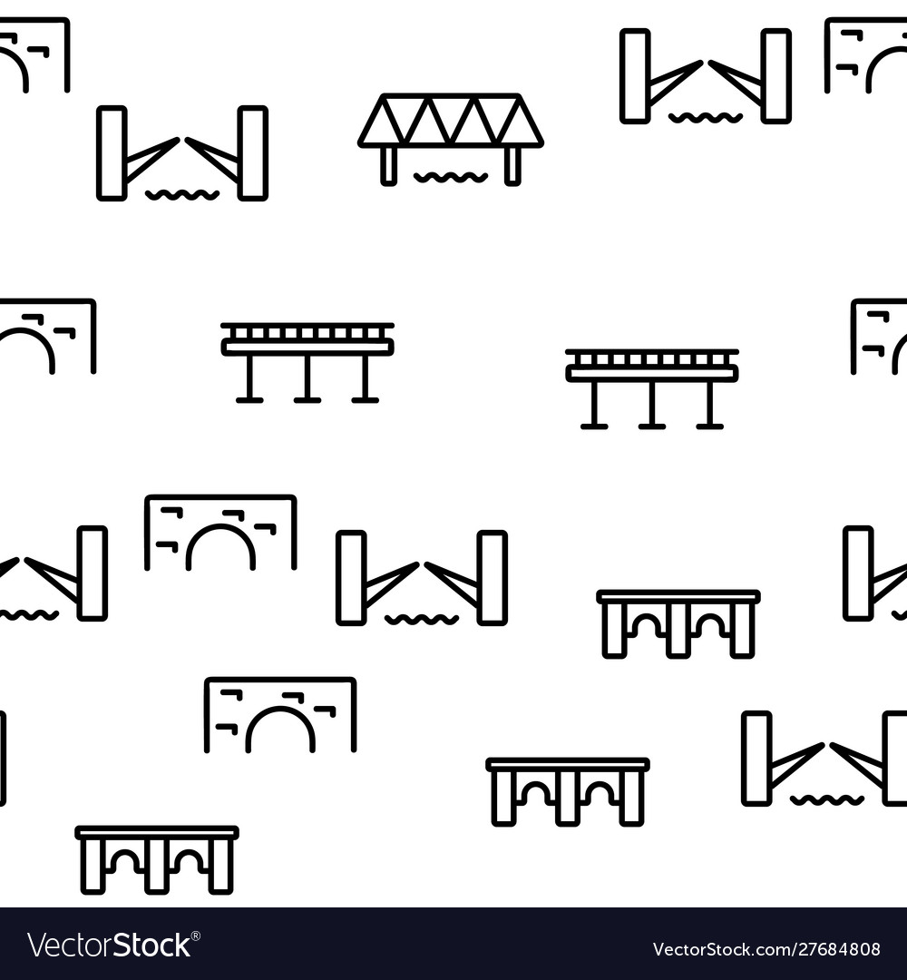 Bridge construction seamless pattern Royalty Free Vector