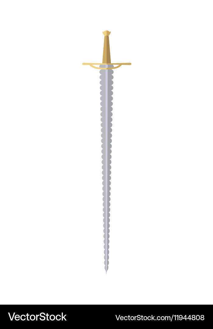 Cartoon Game Rapier Isolated on White Royalty Free Vector