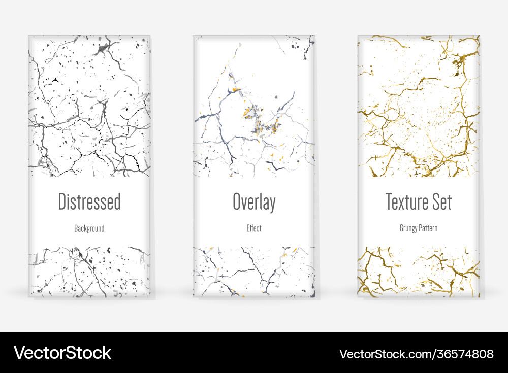 Distress grunge texture set scratched dirt print Vector Image
