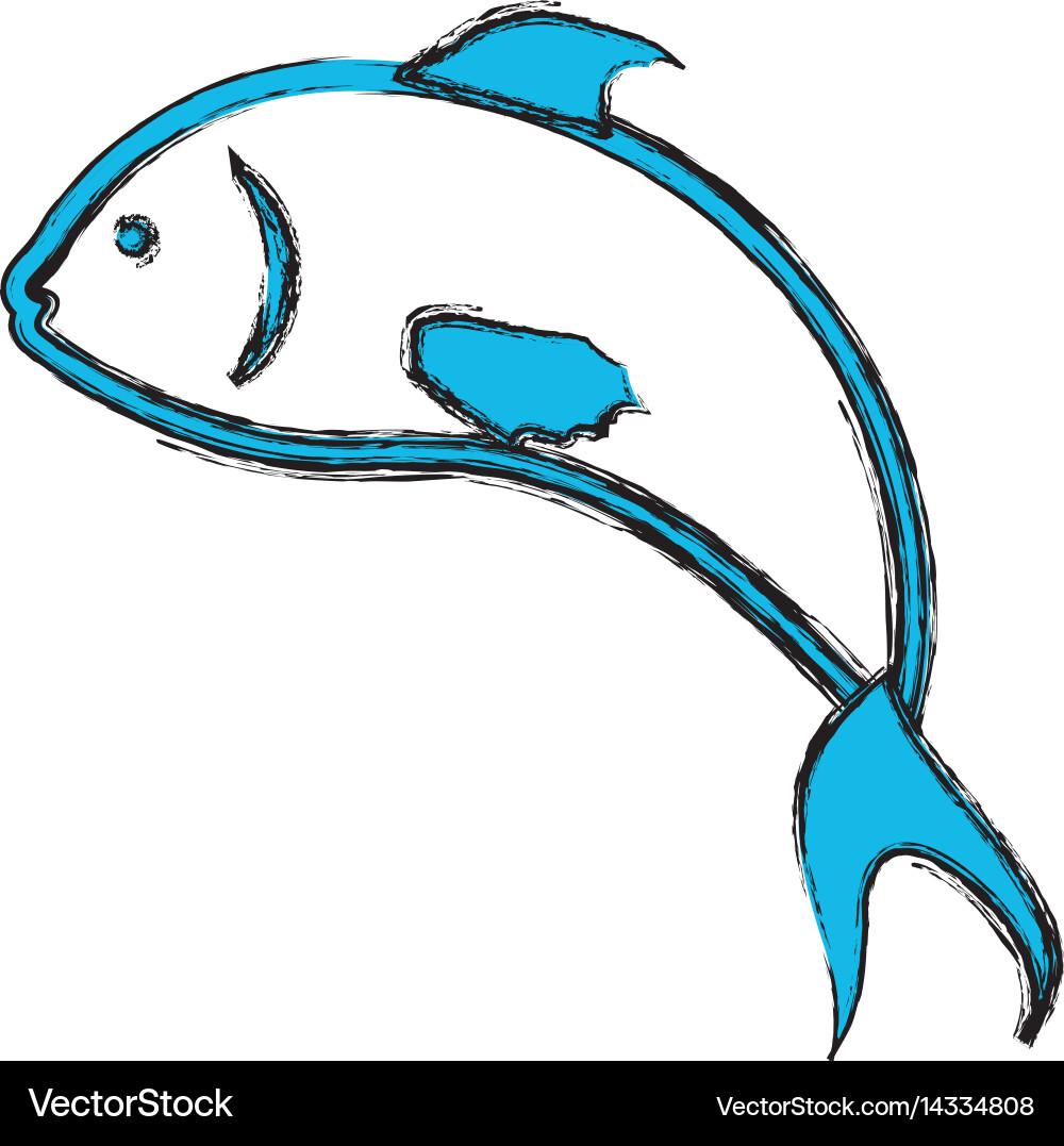 Fish sea animal symbol Royalty Free Vector Image
