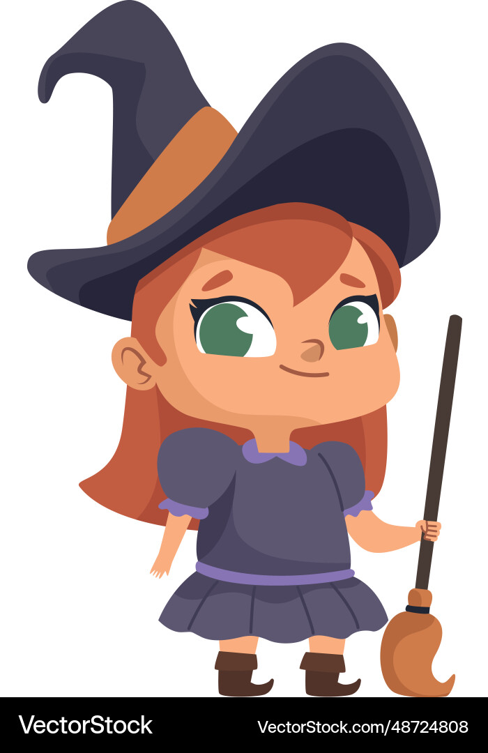Halloween disguised witch girl Royalty Free Vector Image
