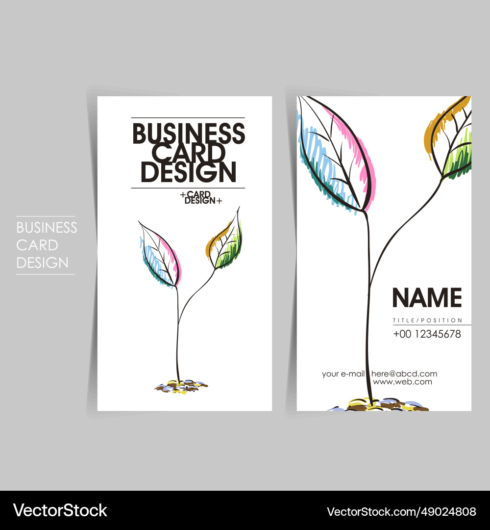 Hand drawn style business card set Royalty Free Vector Image
