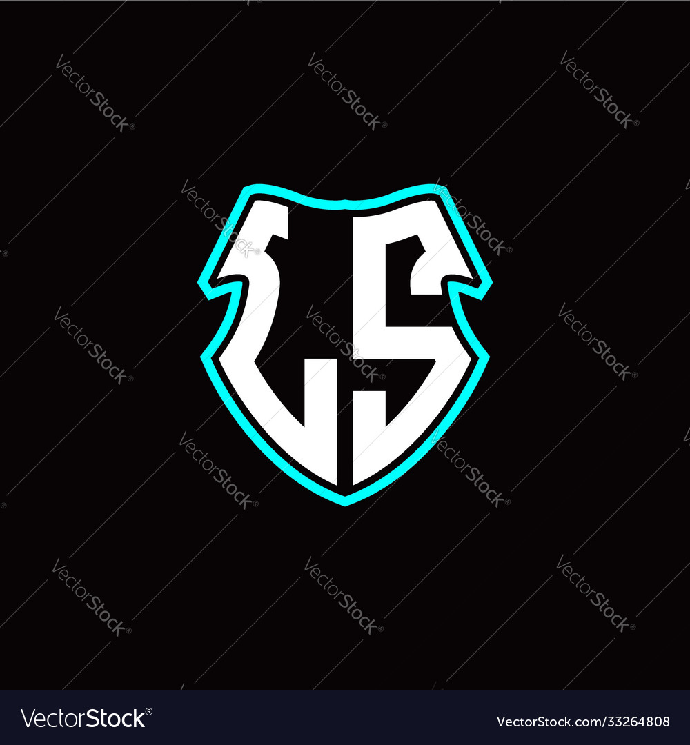Ls initial logo design with a shield shape Vector Image