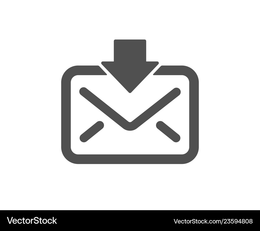 Mail download icon incoming messages Royalty Free Vector