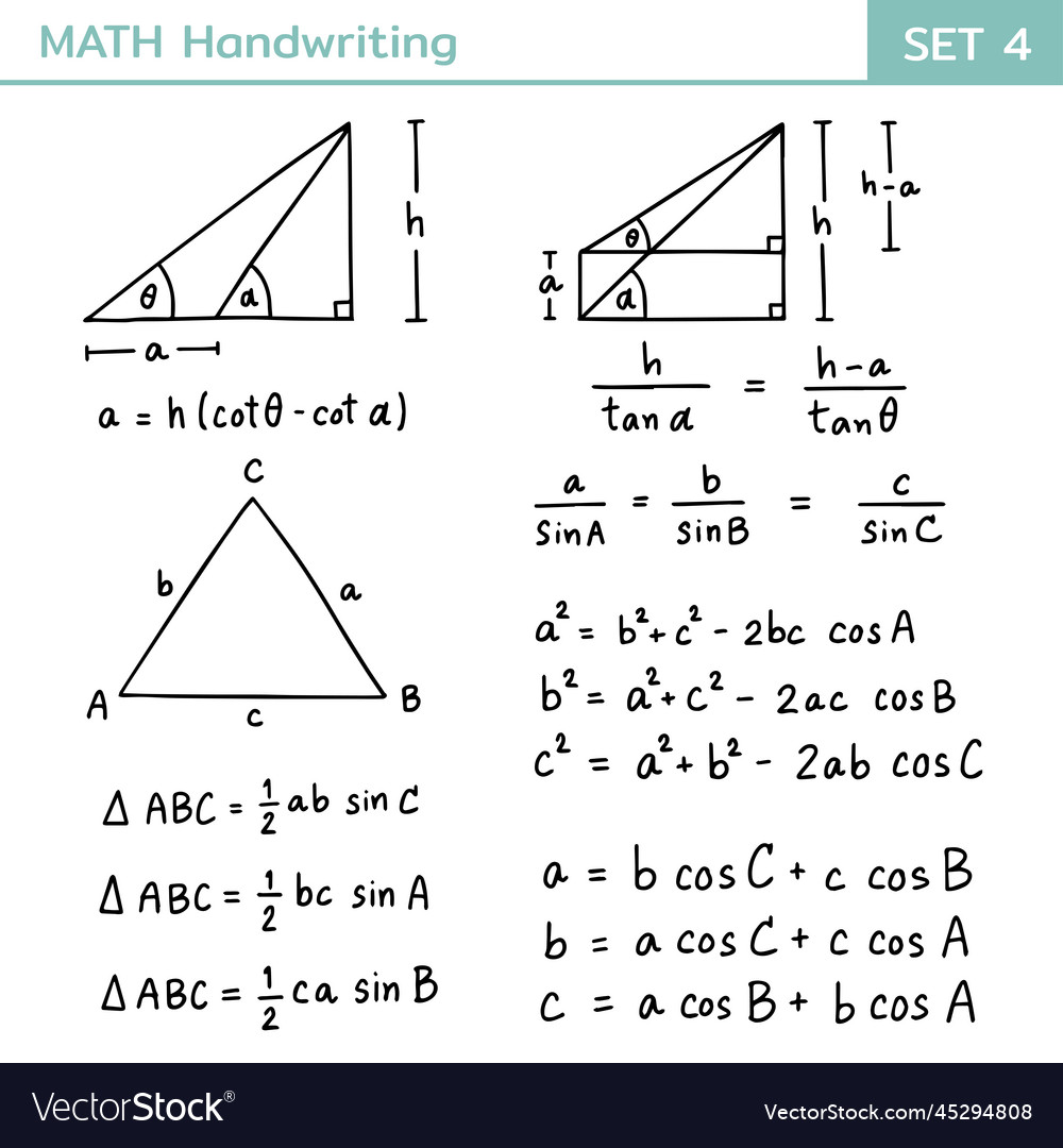 Math handwriting set 4 Royalty Free Vector Image