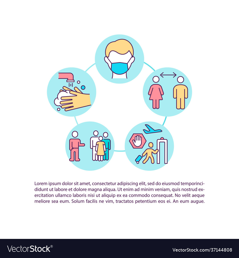 Providing social distance and hygiene concept Vector Image
