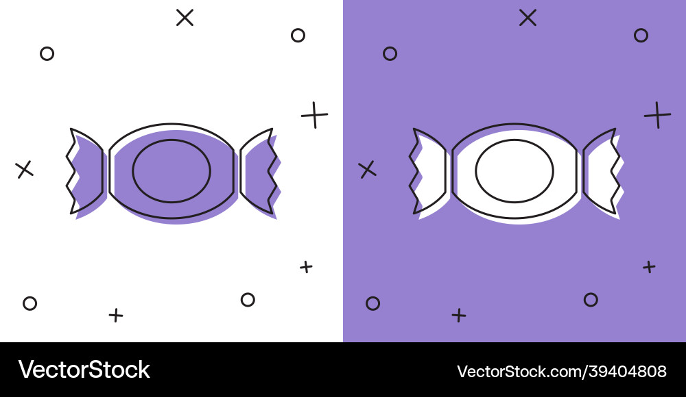 Set candy icon isolated on white and purple Vector Image