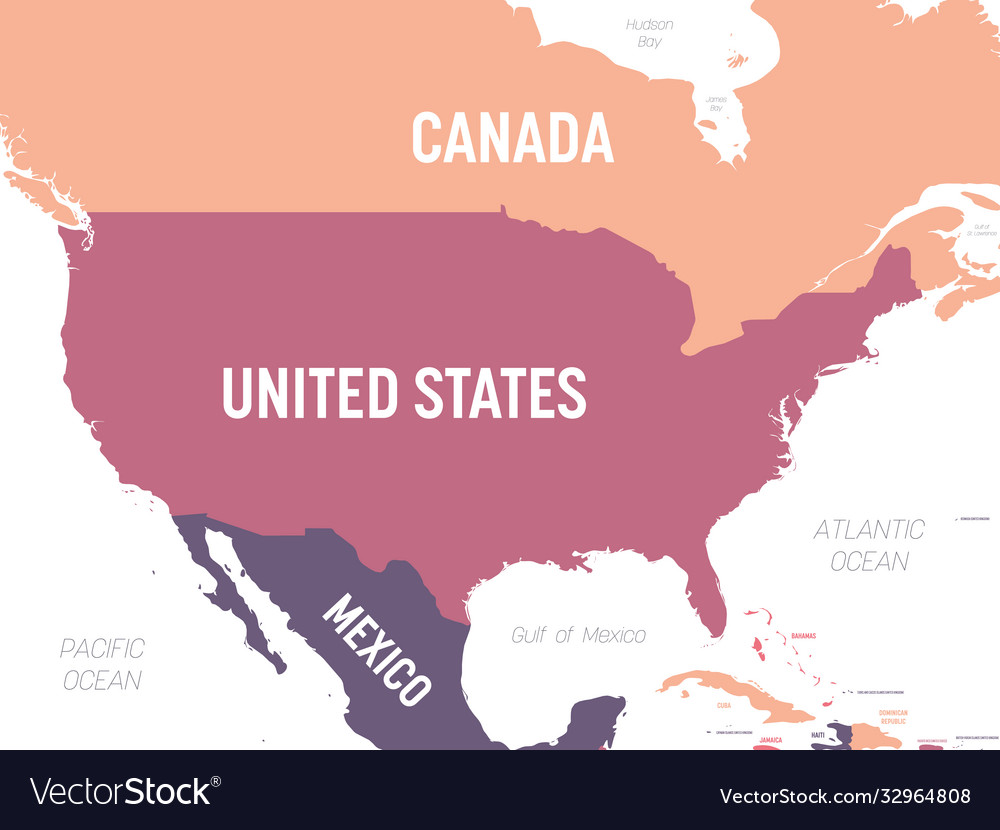Usa map high detailed political map united states Vector Image
