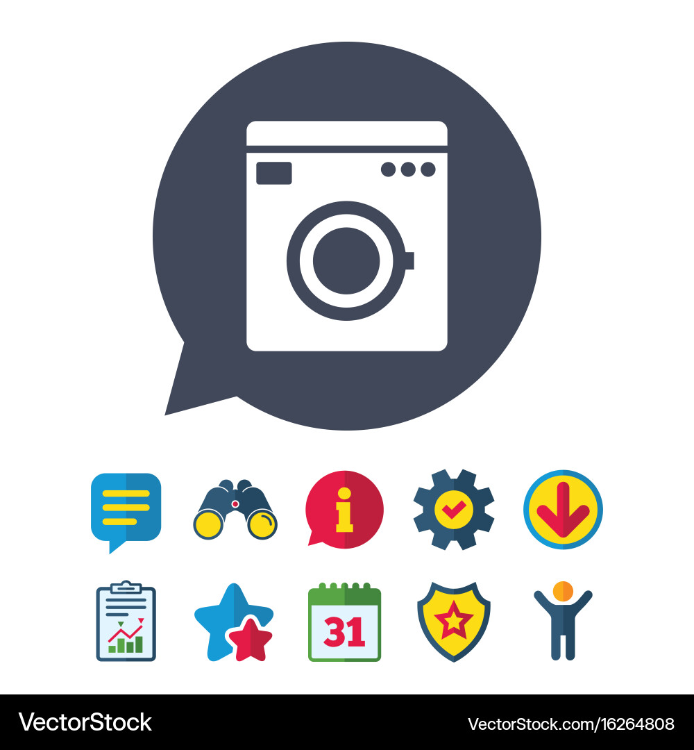 Washing machine icon home appliances symbol Vector Image