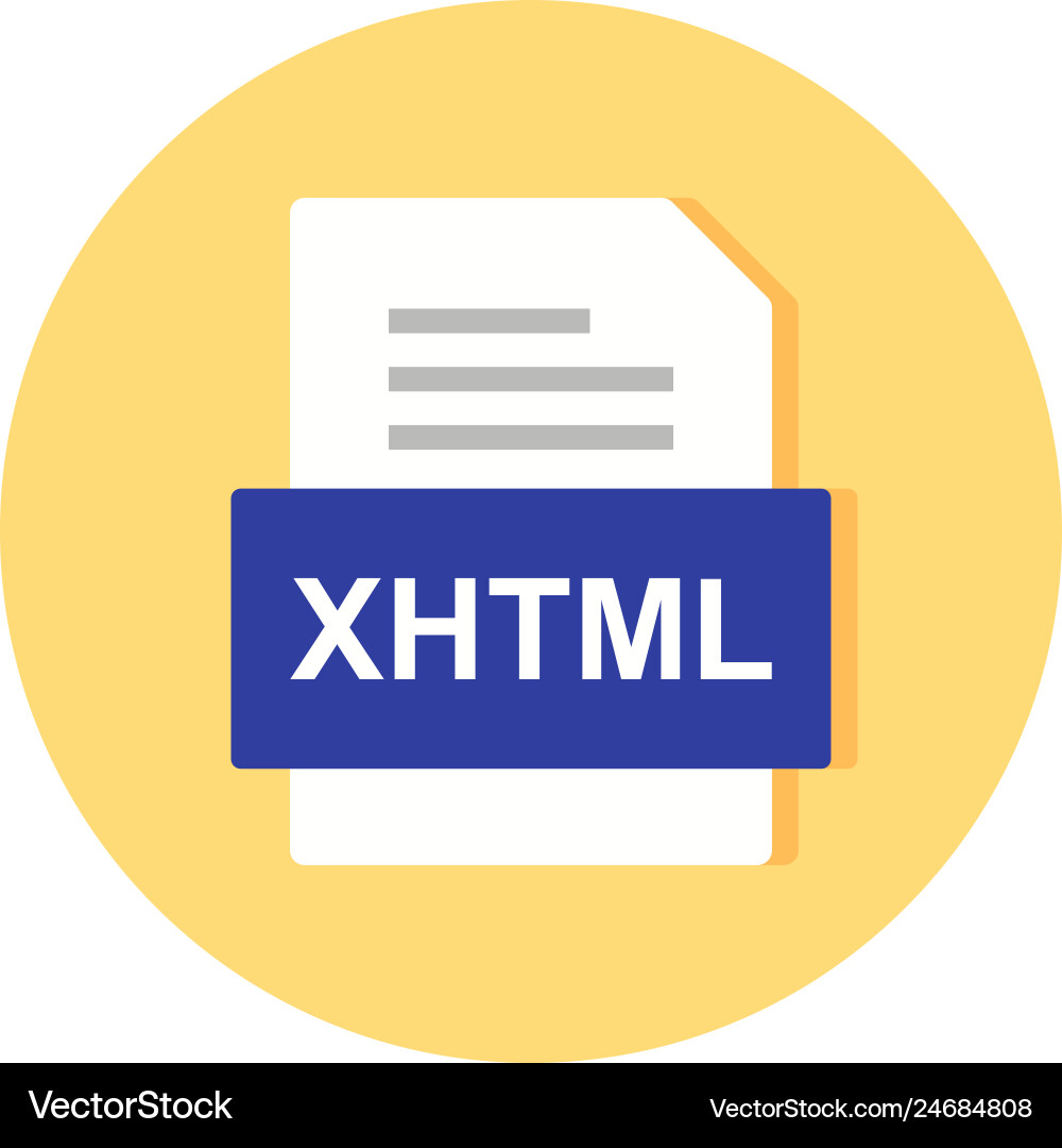 Xhtml file document icon Royalty Free Vector Image
