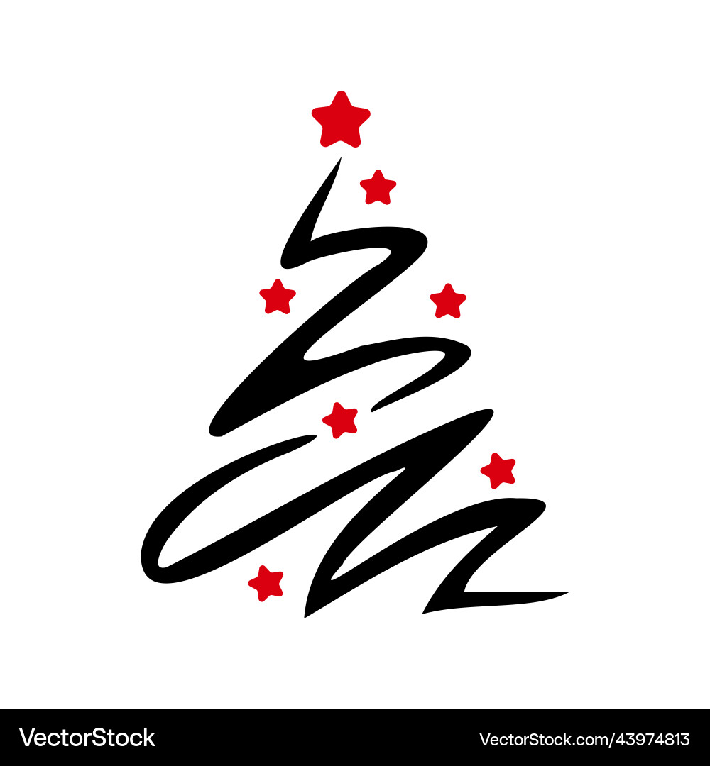 Abstract drawing of a christmas tree on white Vector Image