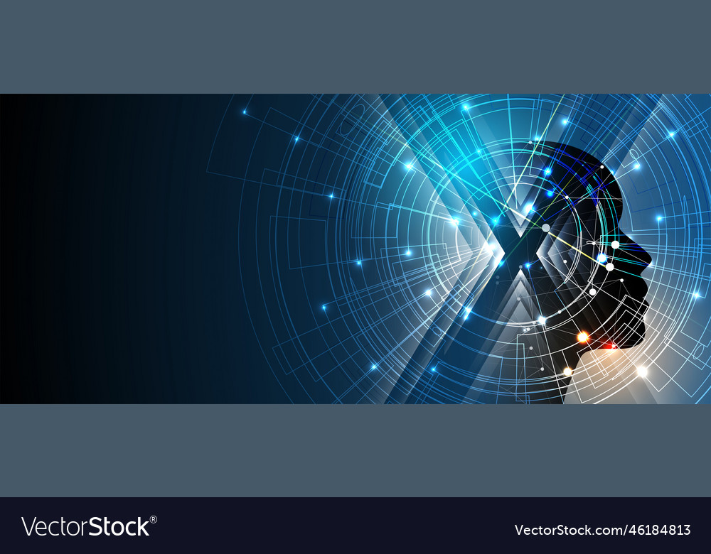 Artificial intelligence technology web background Vector Image