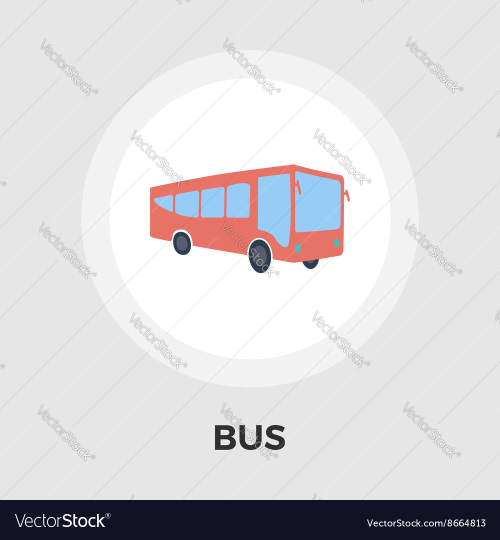 Bus flat icon Royalty Free Vector Image - VectorStock