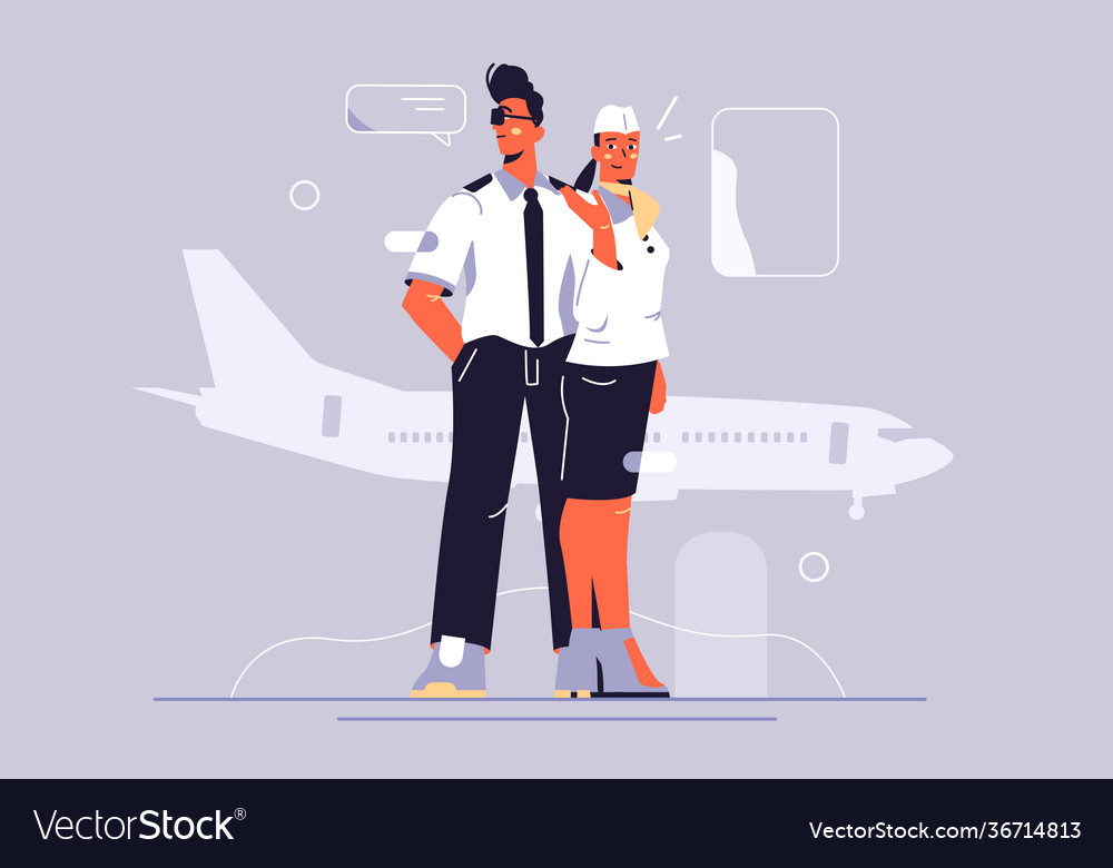 Crew passenger plane Royalty Free Vector Image