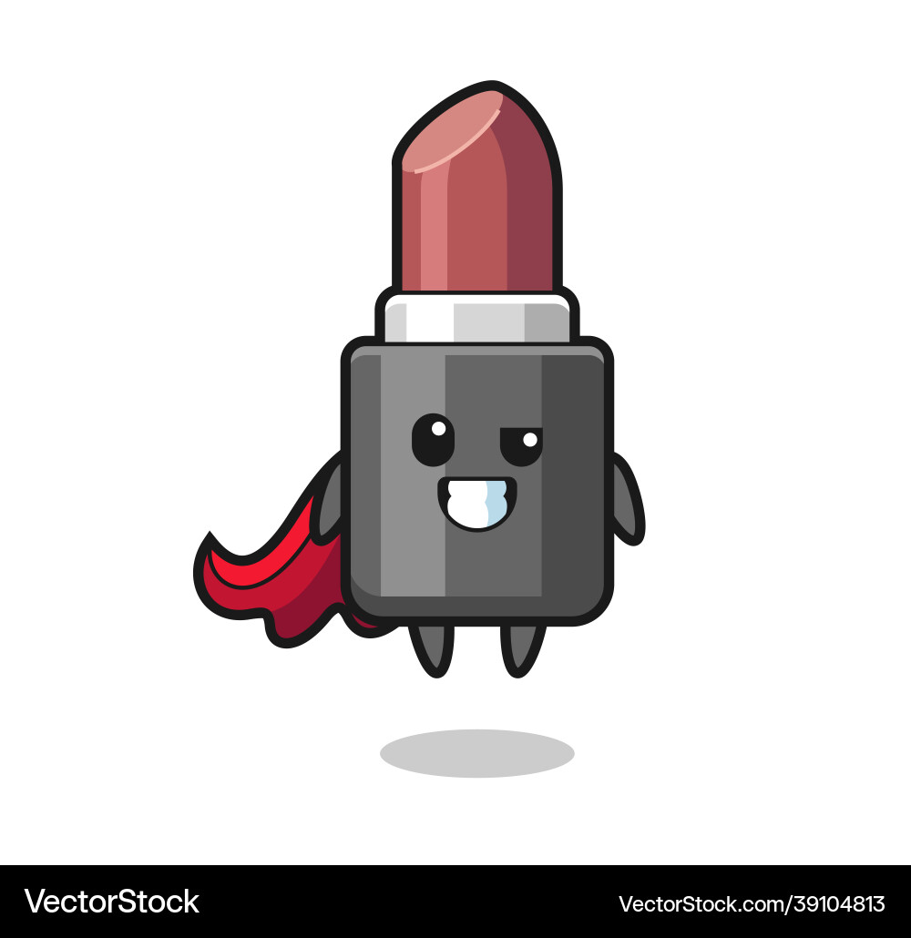 Cute lipstick character as a flying superhero Vector Image