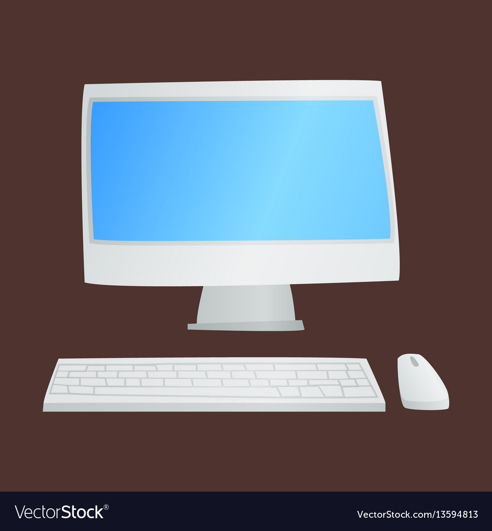Desktop computer technology isolated icon Vector Image