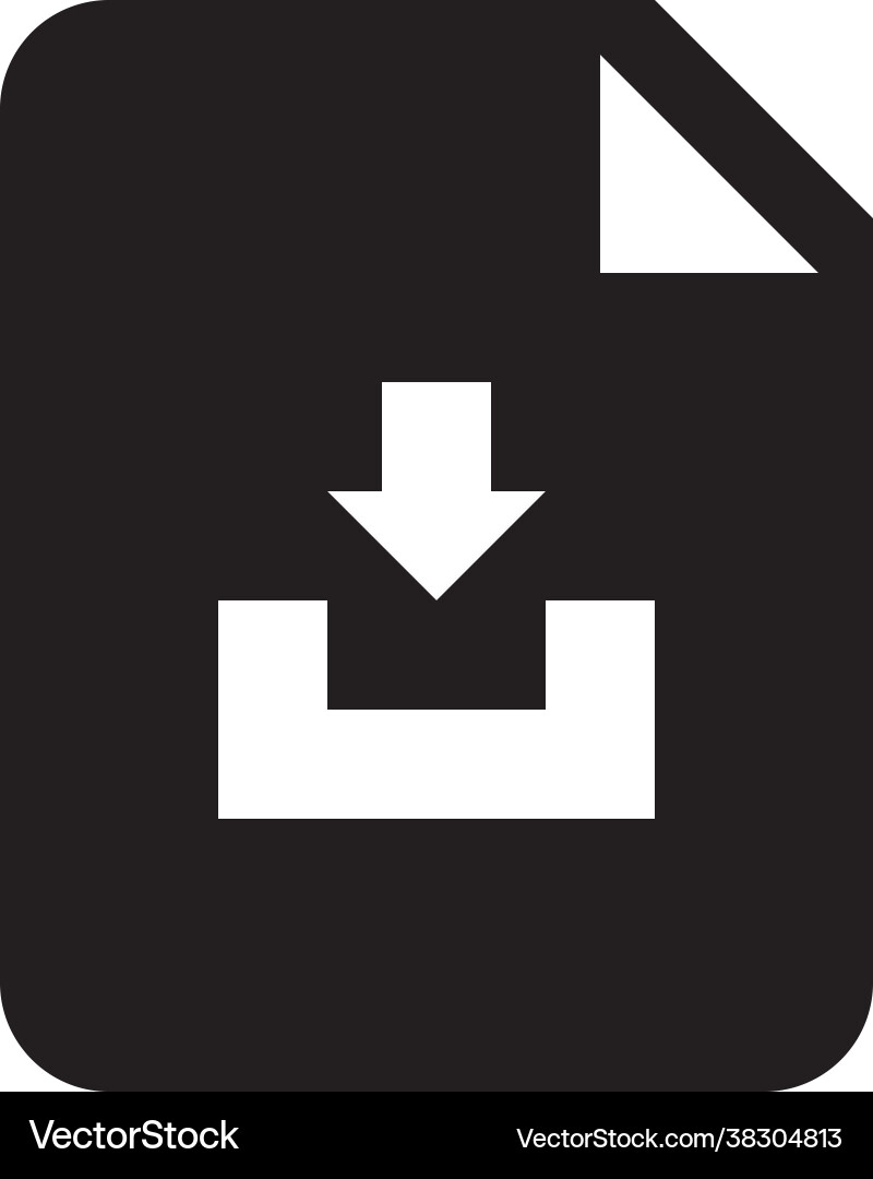 Download document icon with downloading file for Vector Image