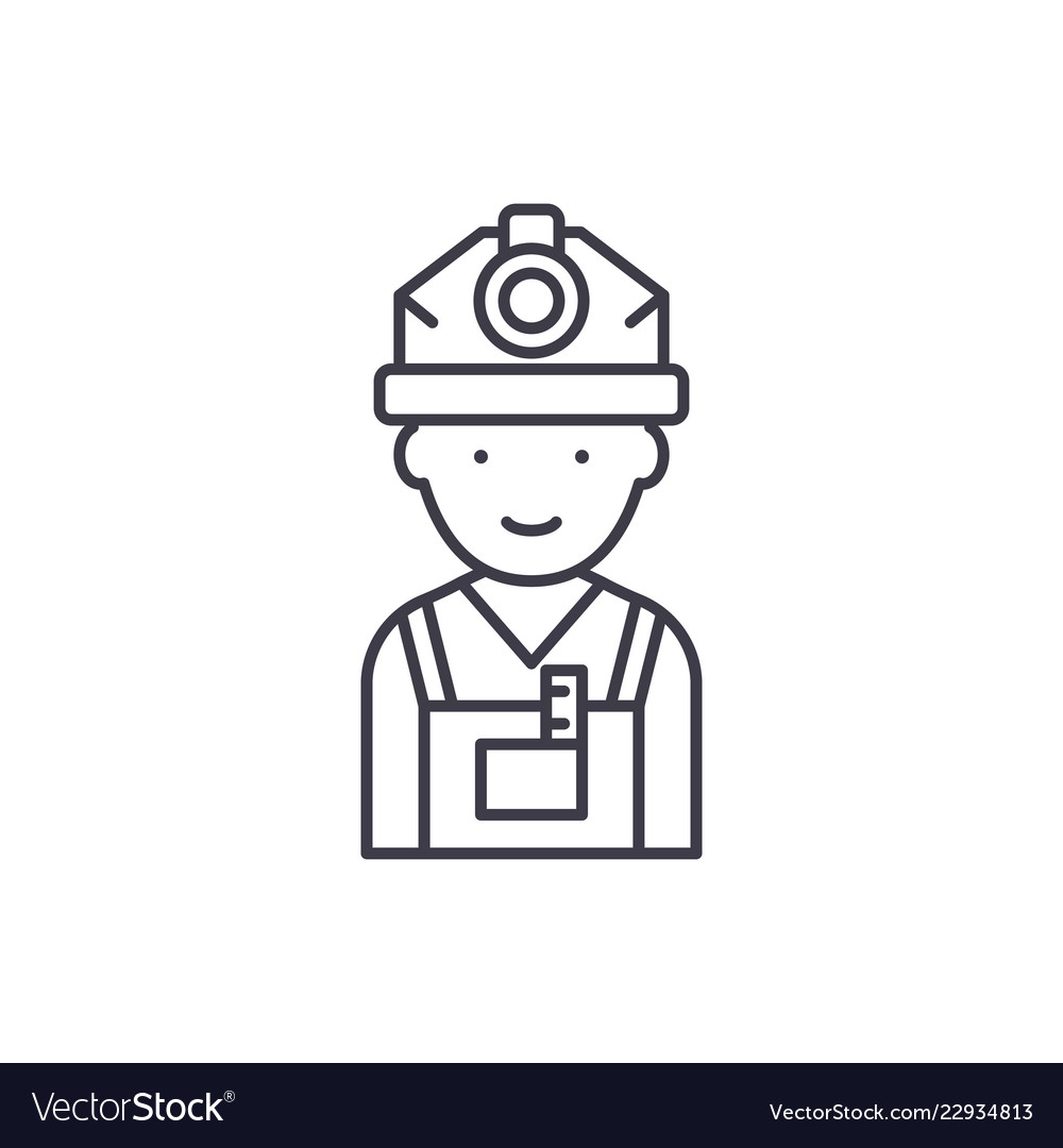 Engineer line icon concept linear Royalty Free Vector Image