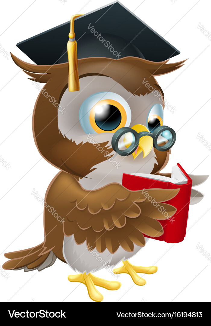 Owl reading book Royalty Free Vector Image - VectorStock