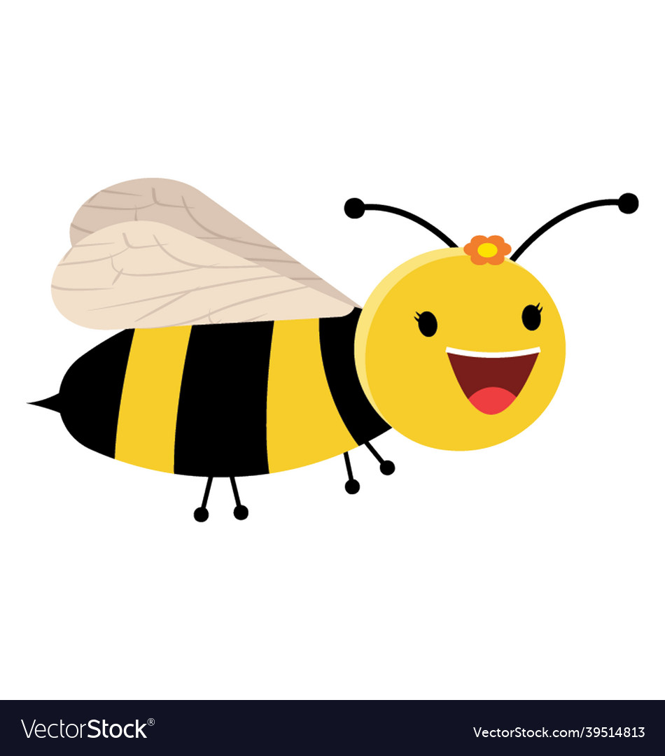 Smiling bee Royalty Free Vector Image - VectorStock