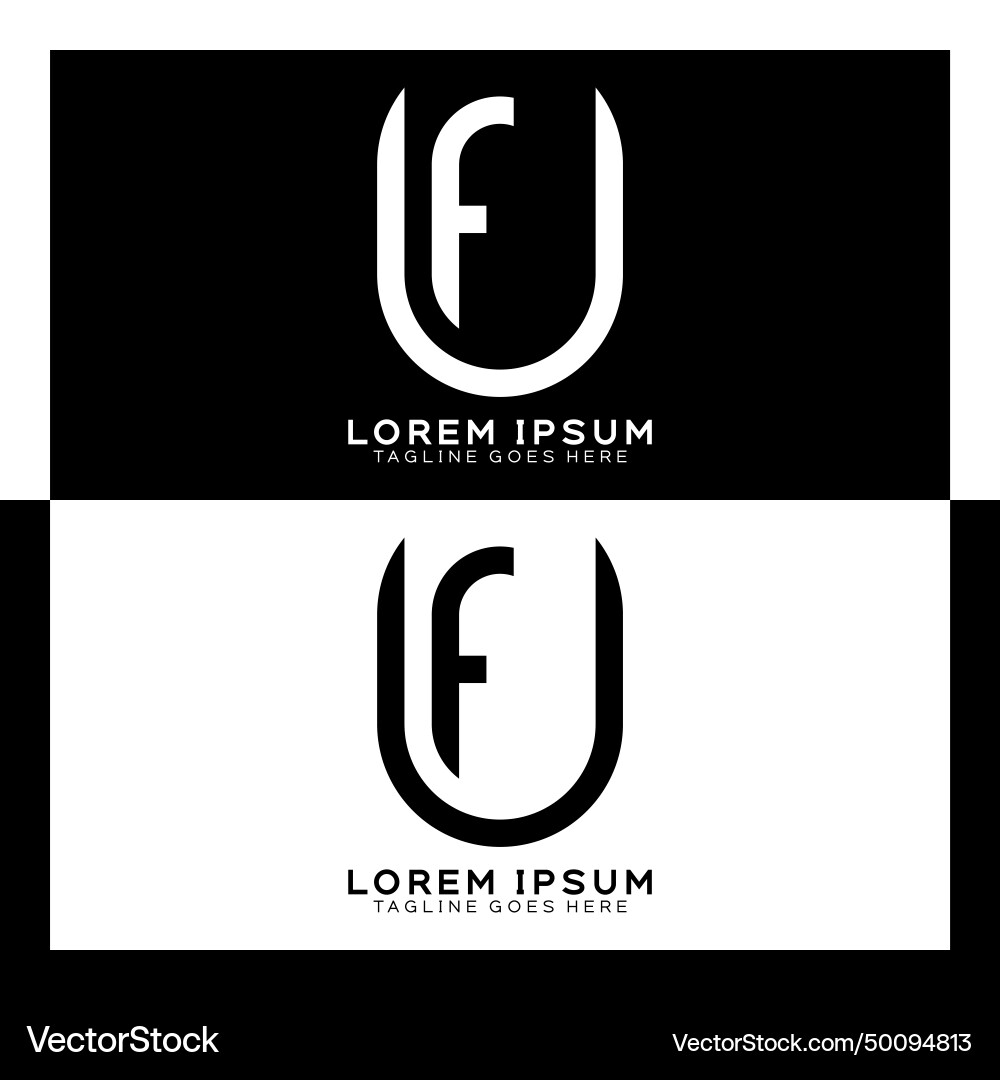 Uf initial letter logo alphabet u and f monogram Vector Image